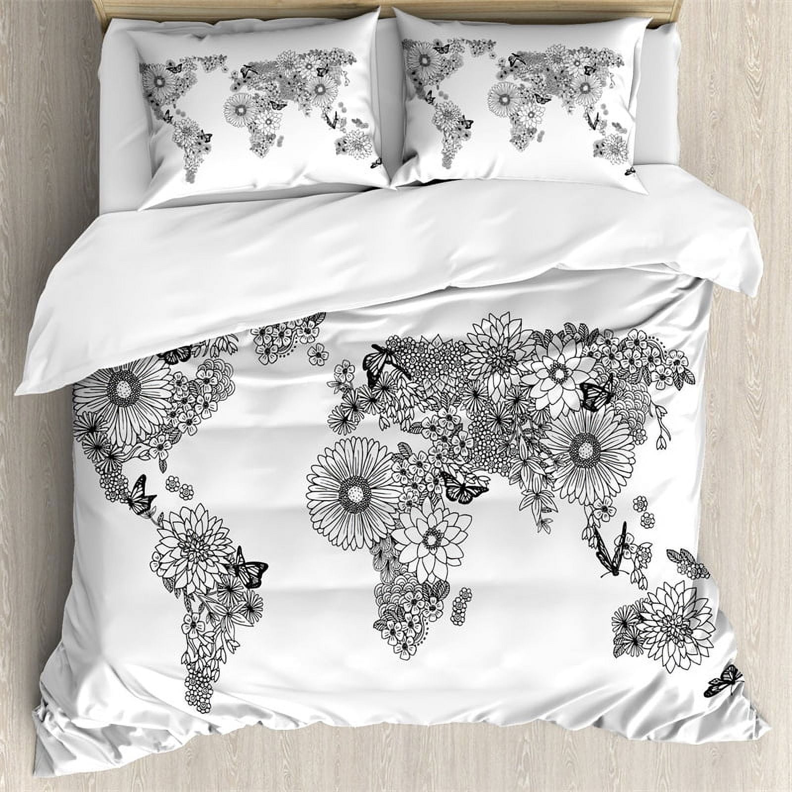 Butterfly Duvet Cover Insect Wings Bedding Set Modern Ornate Fashion ...