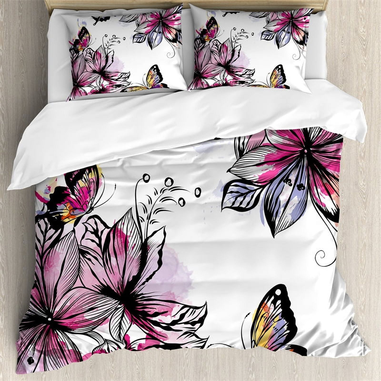 Butterfly Duvet Cover Insect Wings Bedding Set Modern Ornate Fashion ...
