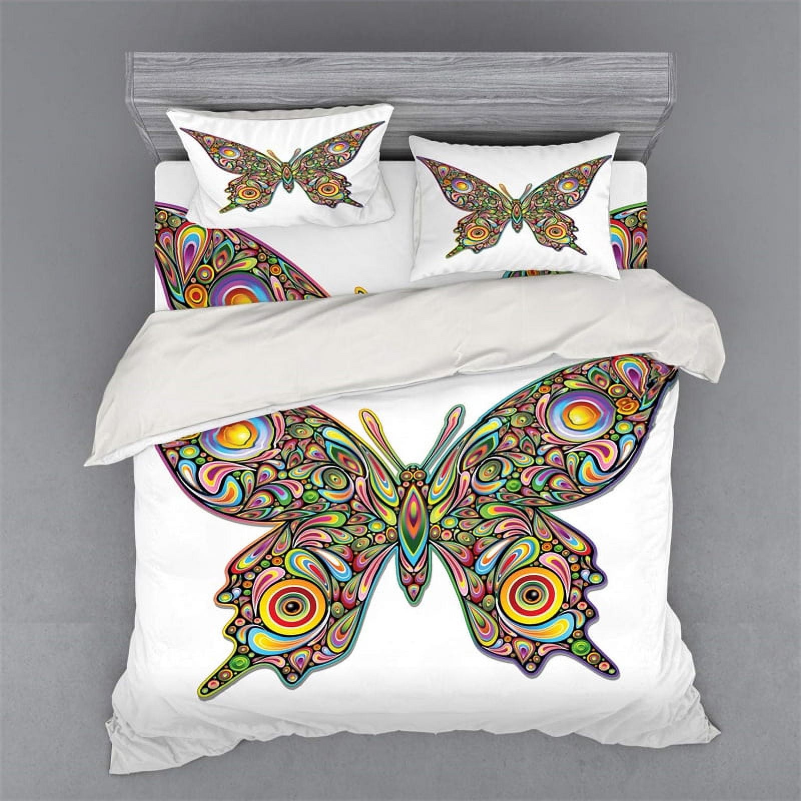 Butterfly Duvet Cover Insect Wings Bedding Set Modern Ornate Fashion ...