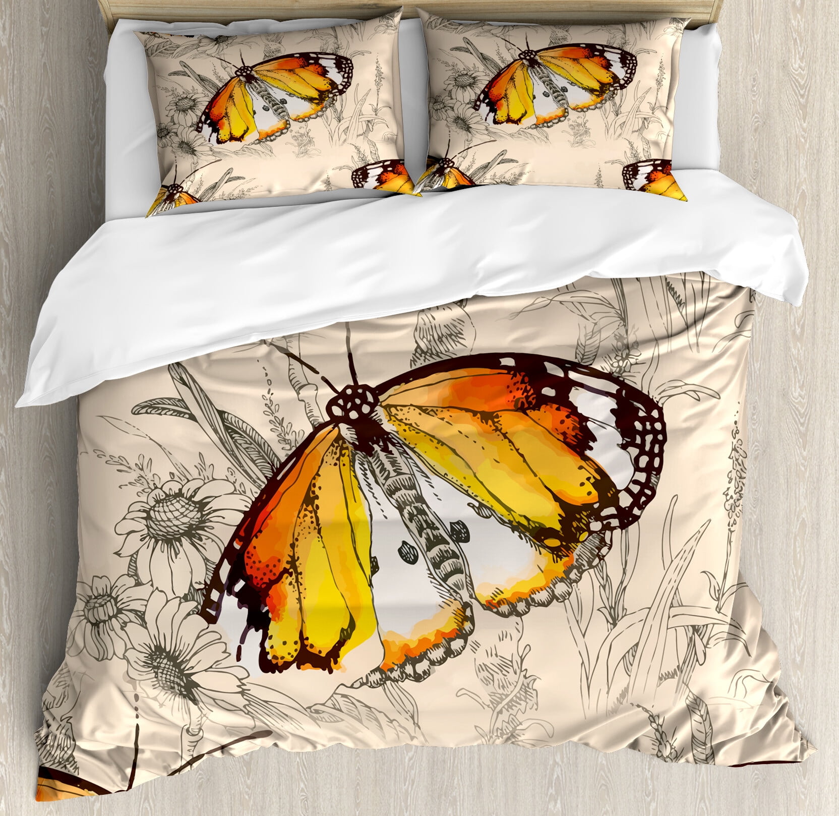 Butterfly Duvet Cover Set, Sign of Supreme Grace and Meditative Journey ...