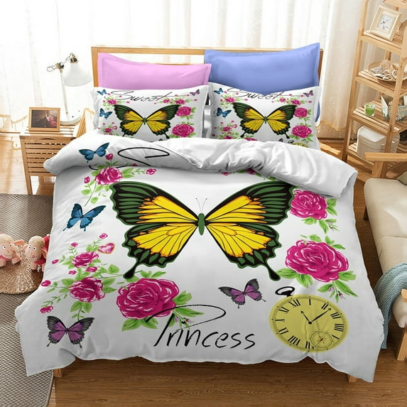 Butterfly Duvet Cover Sets for Boys Kids Butterfly Bedding Set Girls ...