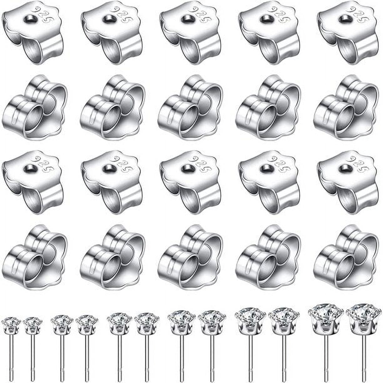 Butterfly Earring Backs Universal Silver Earring Backs for Studs ...