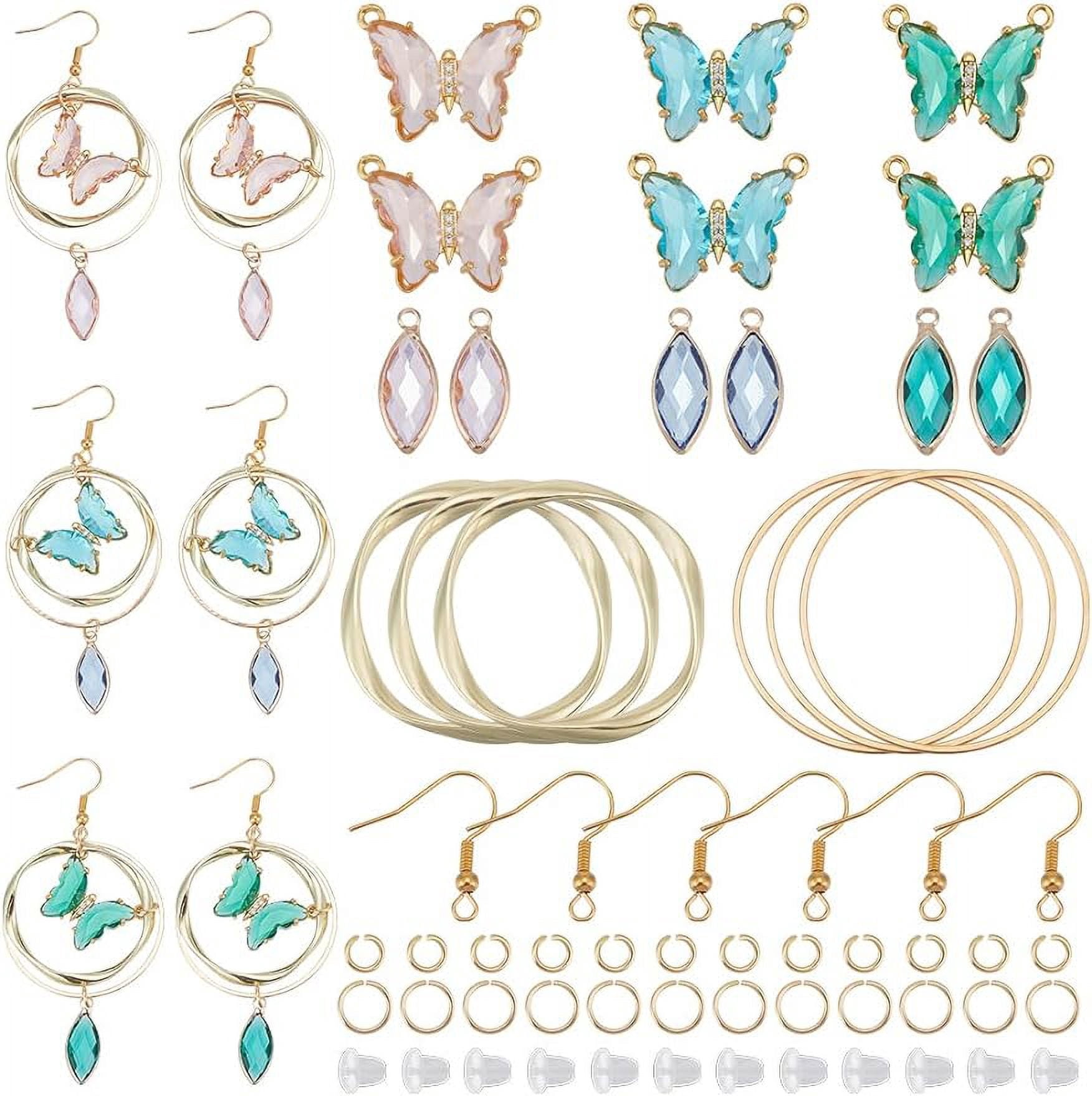 Butterfly Earring Making Kit 3 Pairs Horse Eye Earrings with 10pcs ...