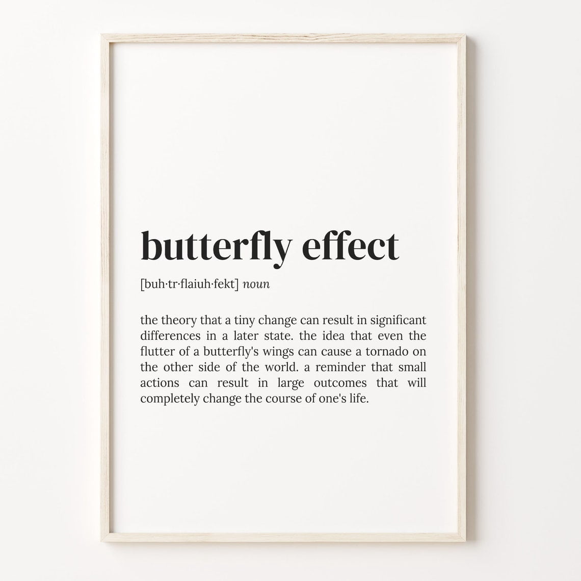 Butterfly Effect Definition Dictionary Quote Art, Stretched Canvas ...