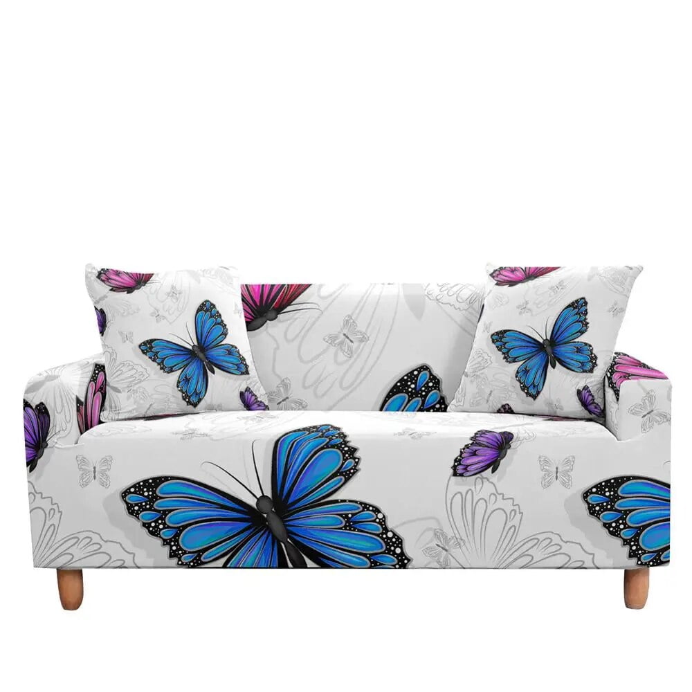 Butterfly Elastic Sofa Cover for Living Room Stretch Slipcovers ...