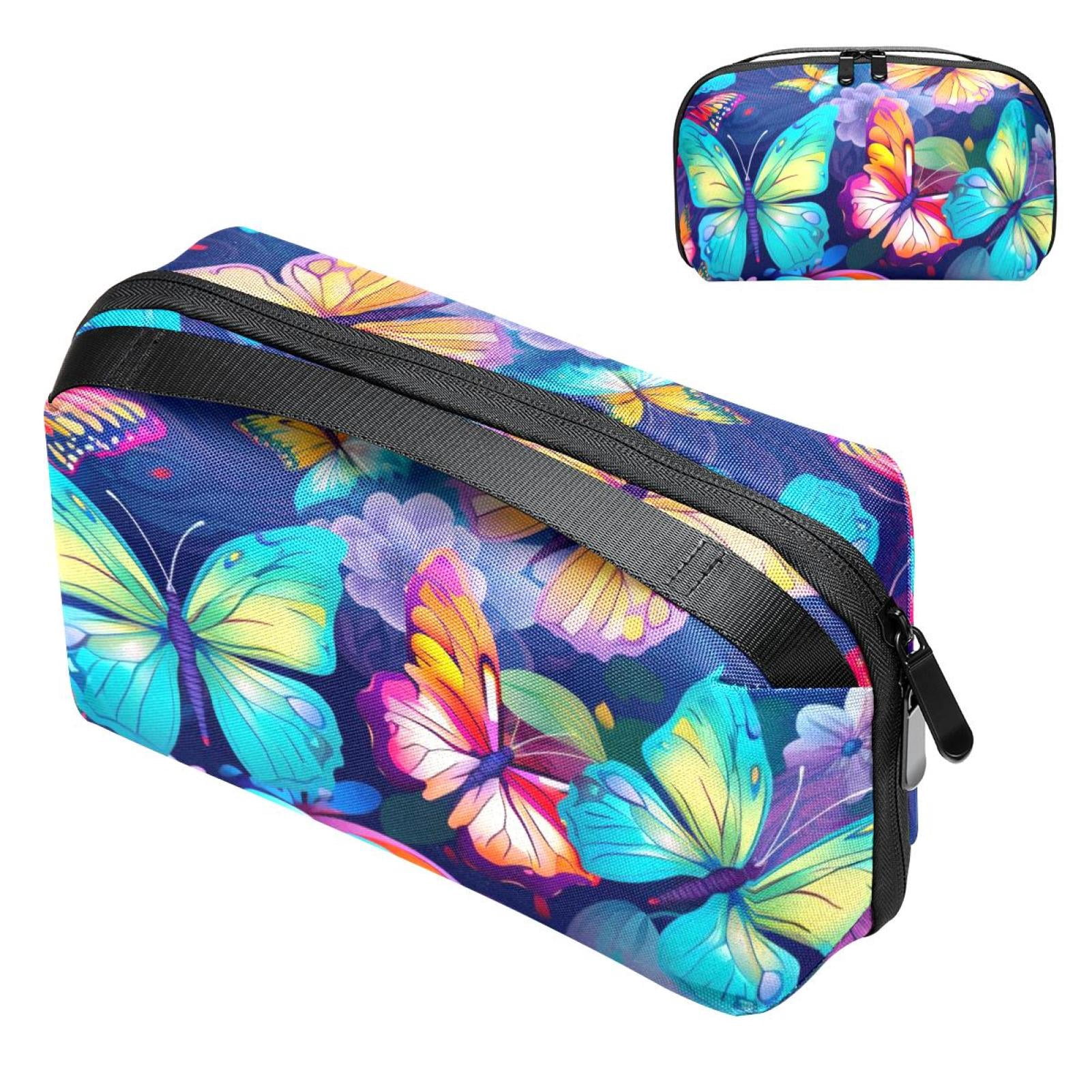 Butterfly Electronic Organizer Travel Case, Waterproof Oxford Cloth Storage Pouch Bag, Box with ...