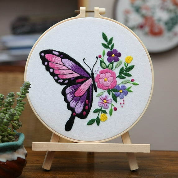Butterfly Embroidery Kit, 6" Diameter, for Ages 12 and Up - Walmart.com