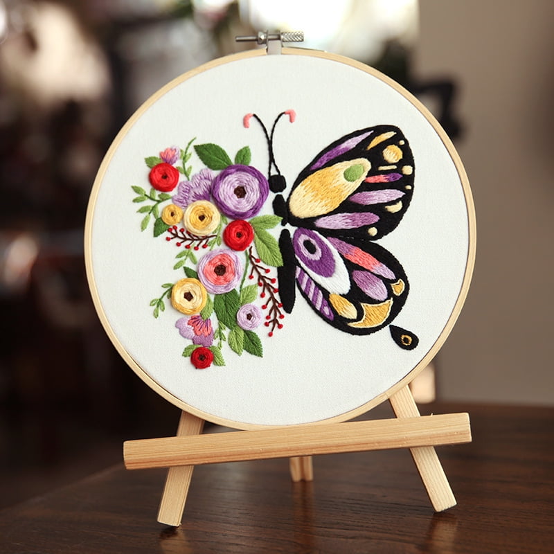 Butterfly Embroidery Kit, 6" Diameter, for Ages 12 and Up - Walmart.com