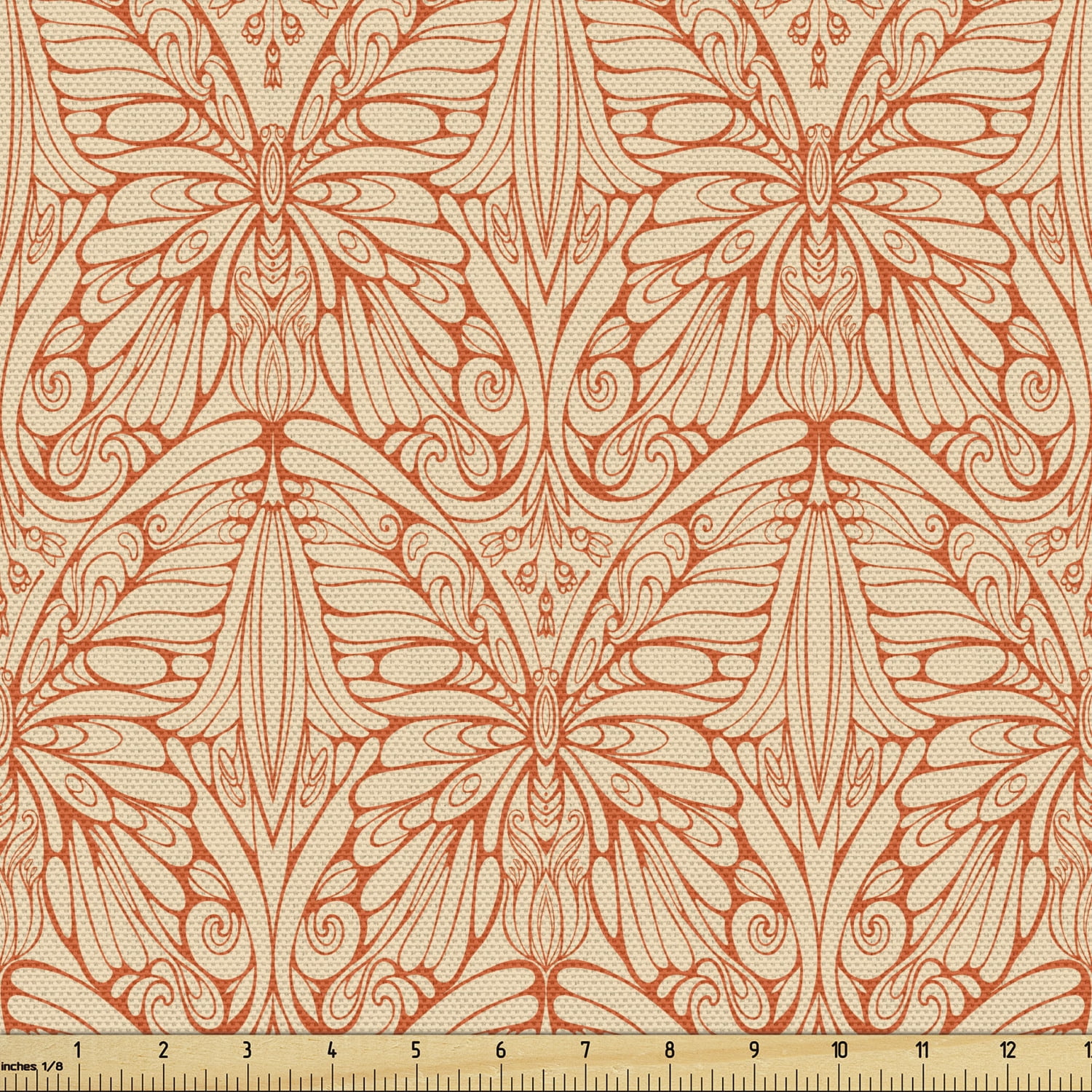 Ambesonne Butterfly Fabric by the Yard Upholstery, Intricate ...