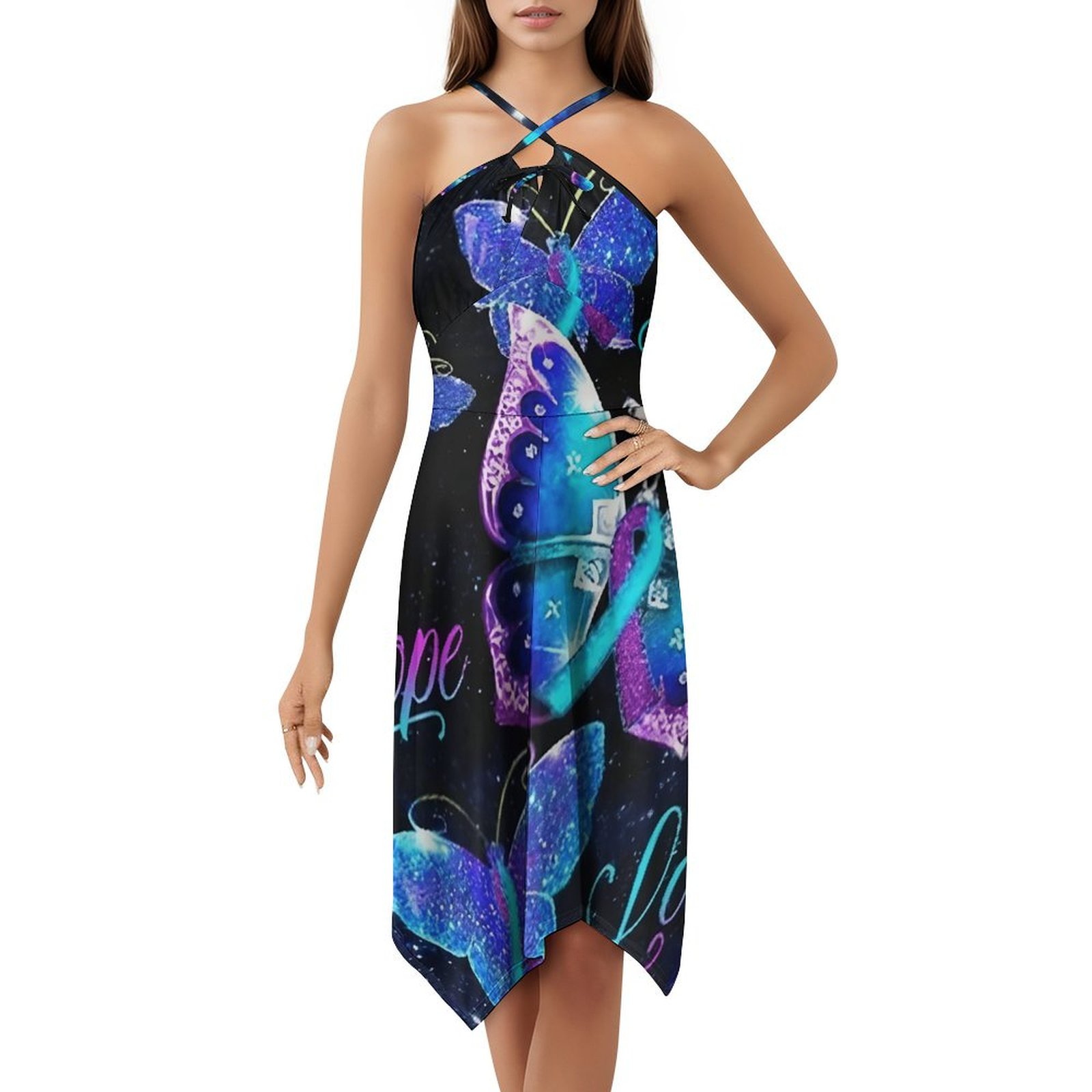 Butterfly Faith Hope Love Dress Elegant Party Dresses Evening Dresses Women Dress Long Dresses ...