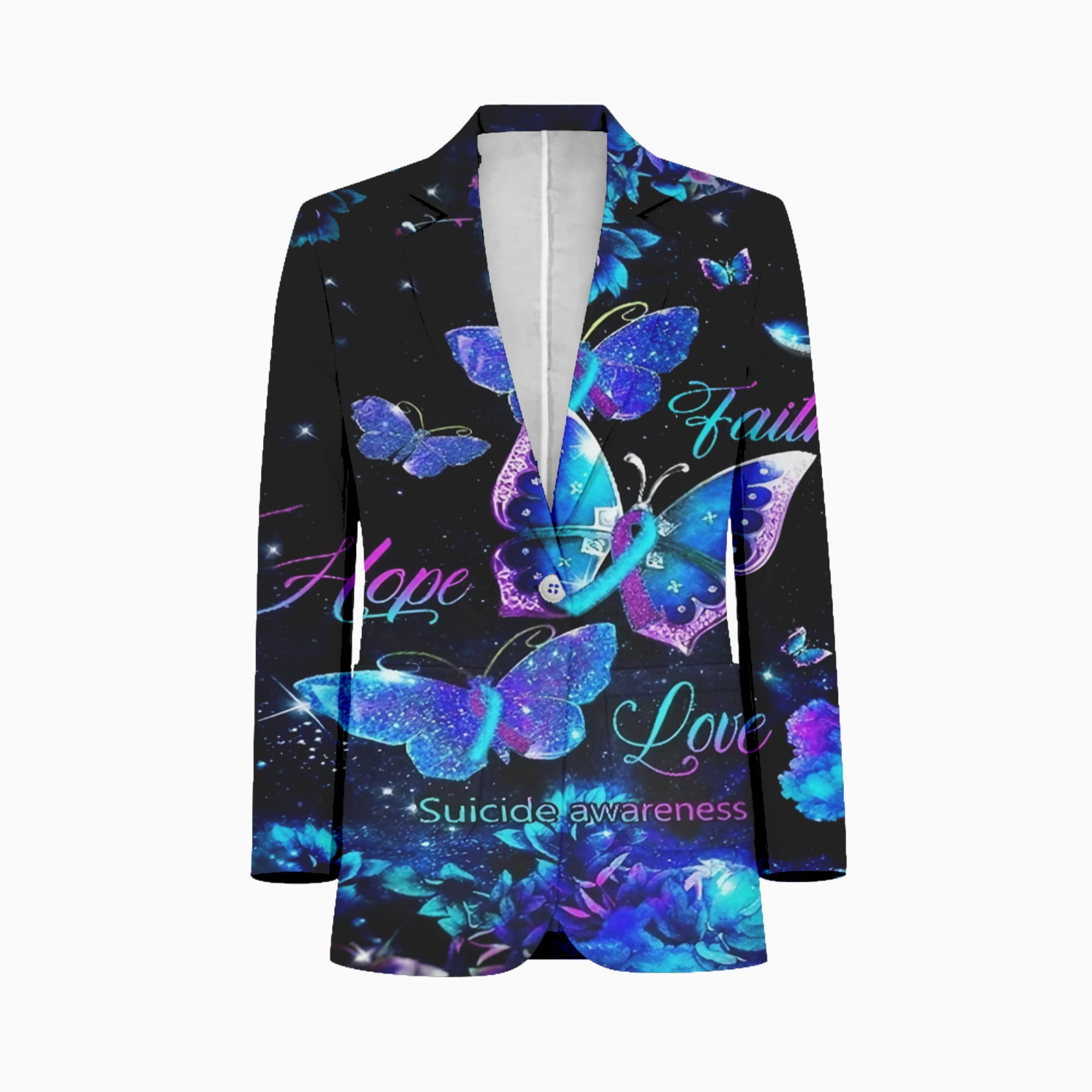 Butterfly Faith Hope Love Mens Suits Shawl Collar Slim Fit Suit Mens ...