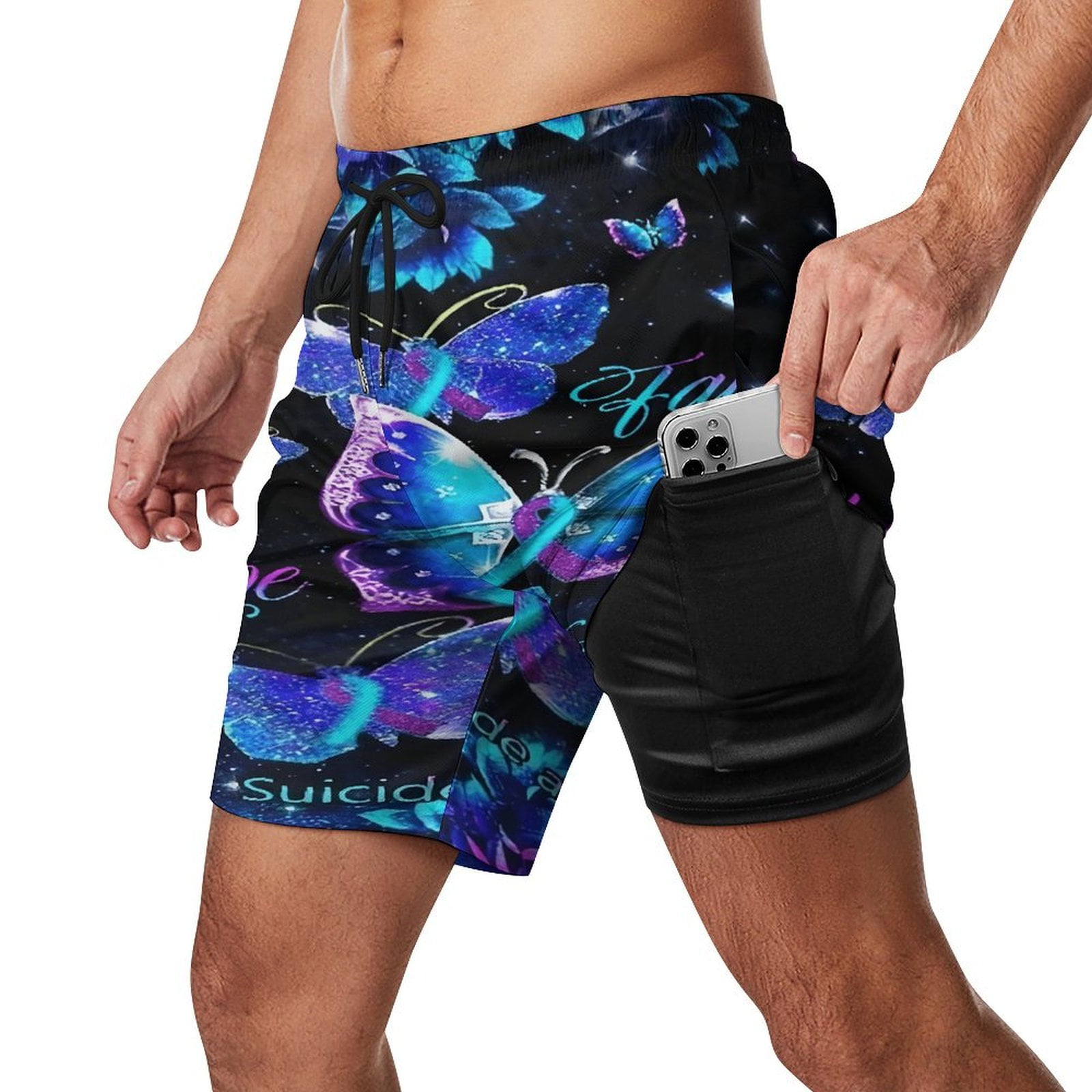 Butterfly Faith Hope Love Quick Dry Swimming Shorts For Men Swimwear ...