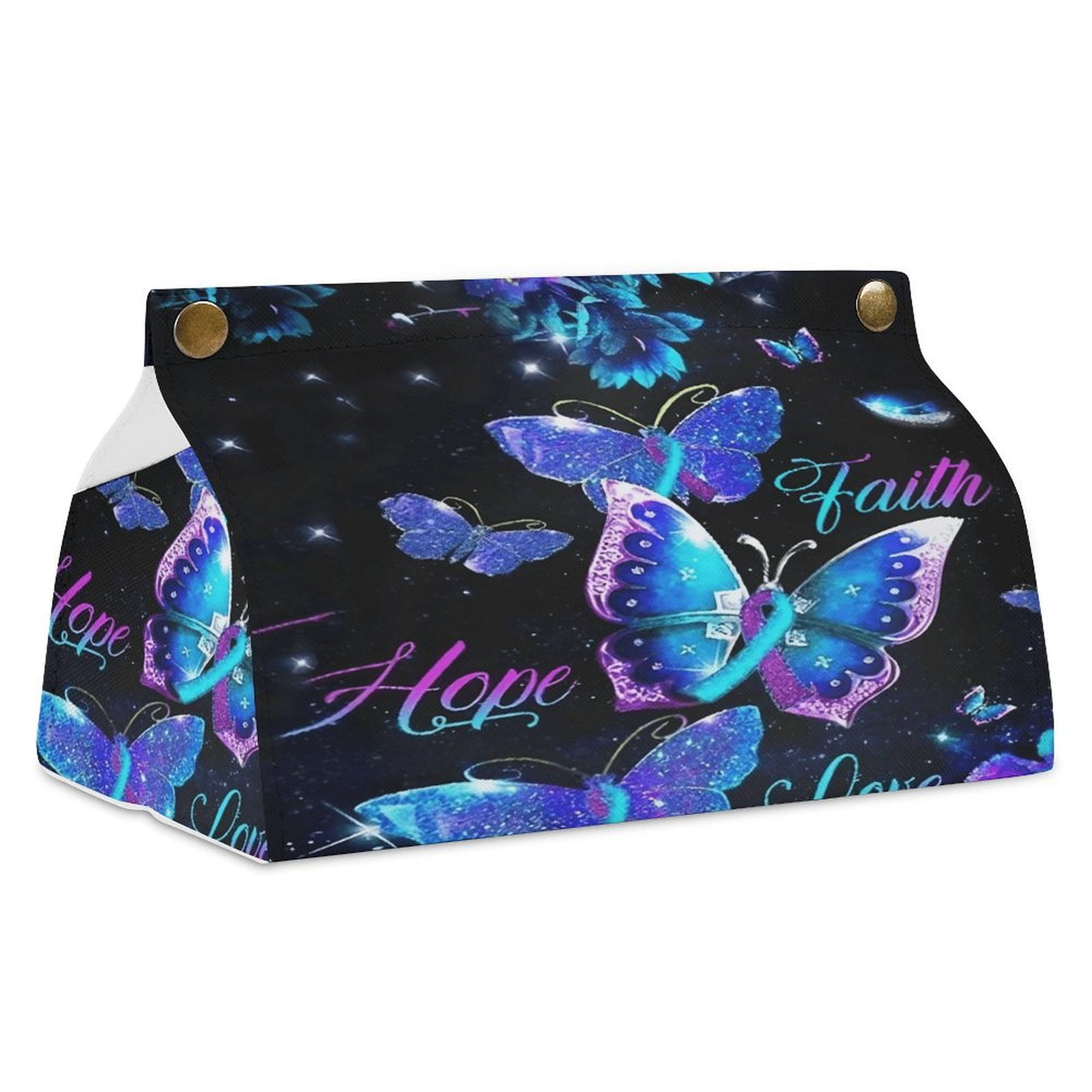 Butterfly Faith Hope Love Rectangular PU Leather Tissue Box Paper ...