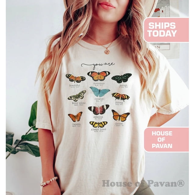 Butterfly Faith Shirt, Christian Bible Verse Tee, Inspirational Spring ...