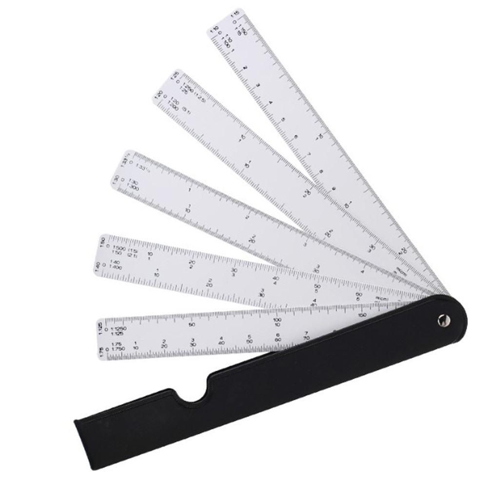 Butterfly Fan Shape Scale Ruler With 5 Blades Multifunctional Foldable ...