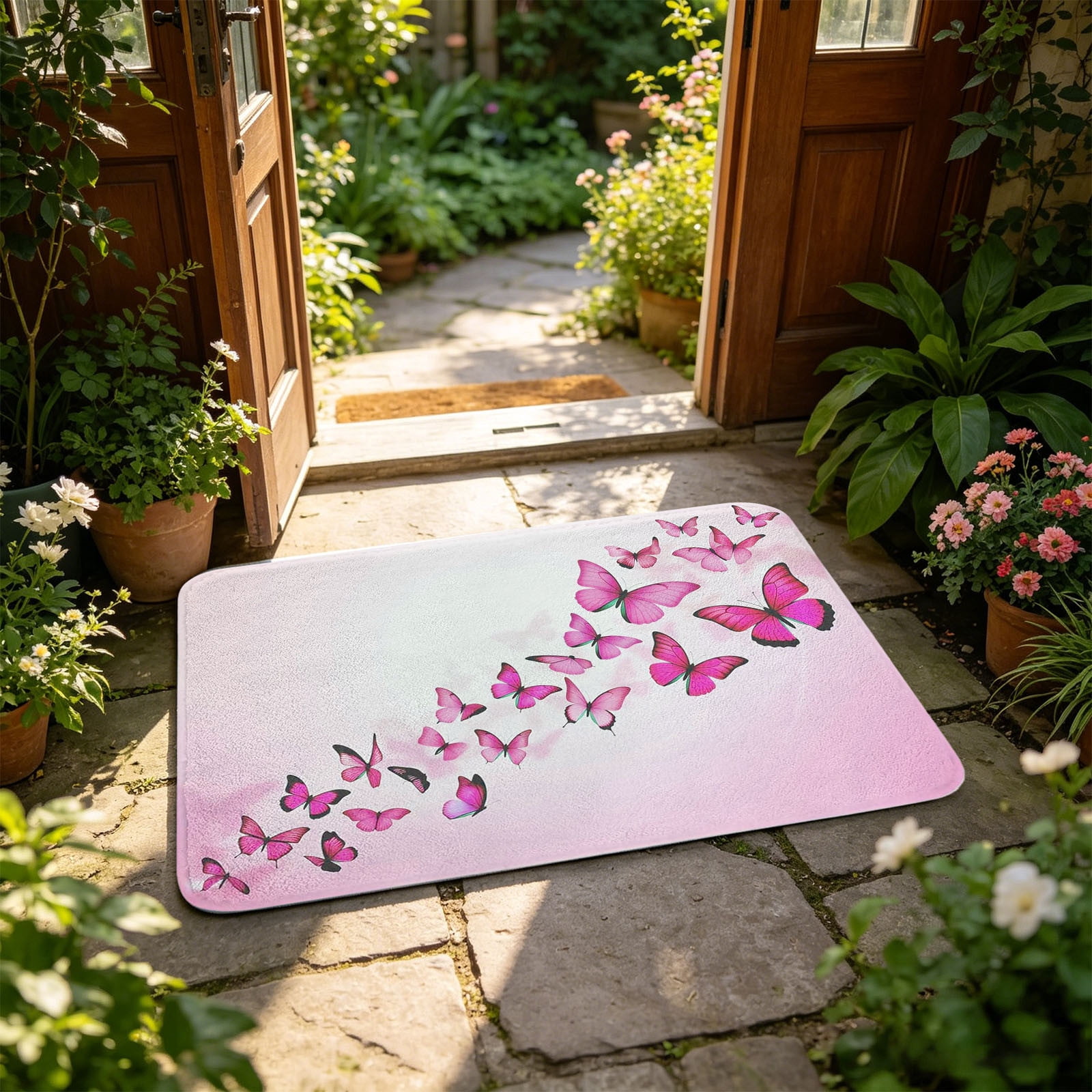 Butterfly Farmhouse Decor Rug Soft Absorbent Non Slip Door Mat Quickly ...