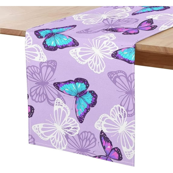 Butterfly Farmhouse Table Runner, 12 x 108 Inch Rustic Table Runners 72 ...