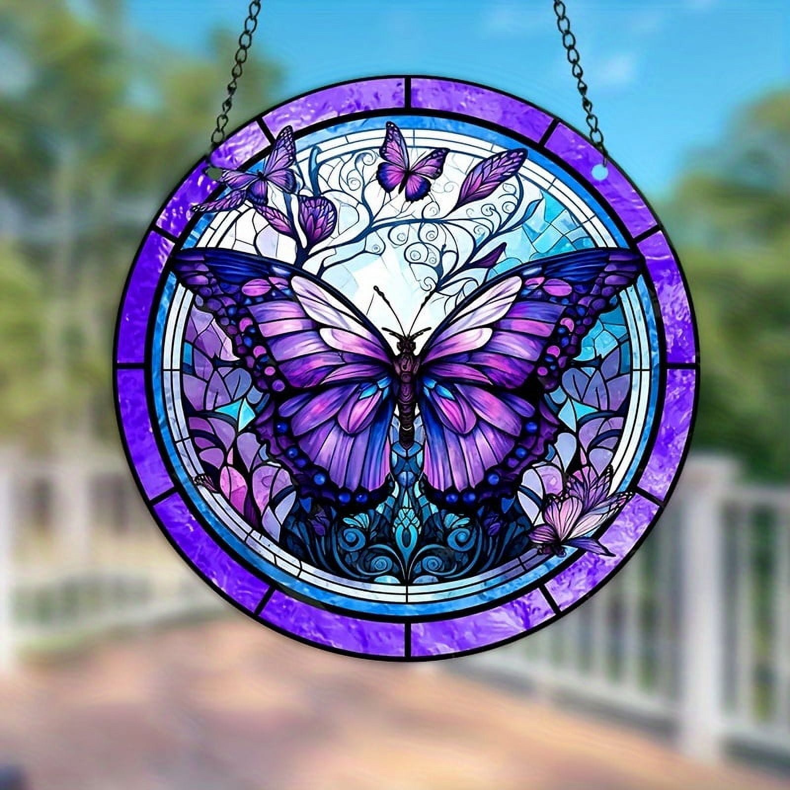 Butterfly Faux Stained Glass Sun Catcher - Walmart.com