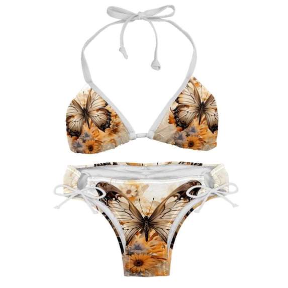 Butterfly Fission Diagram Detachable Sponge Adjustable Strap Bikini Set ...