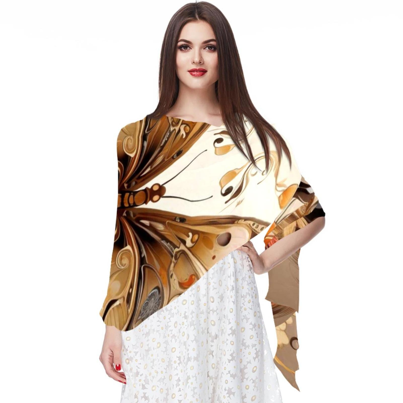Butterfly Fission Diagram Elegant Silk Scarf - Translucent Chiffon Yarn ...