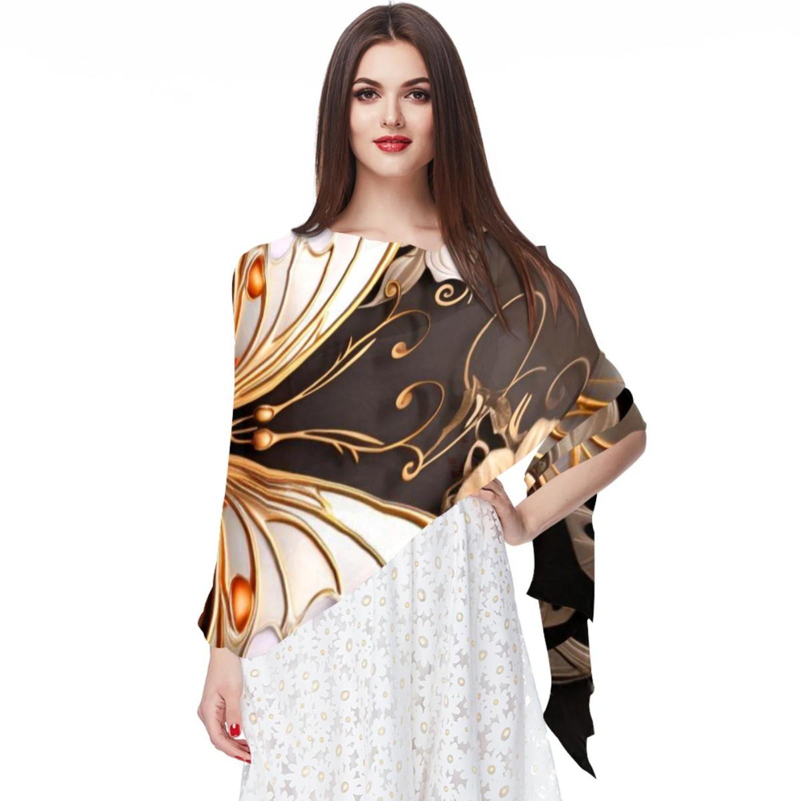 Butterfly Fission Diagram Light and Breathable Chiffon Yarn Silk Scarf - Translucent 180*73 Size ...