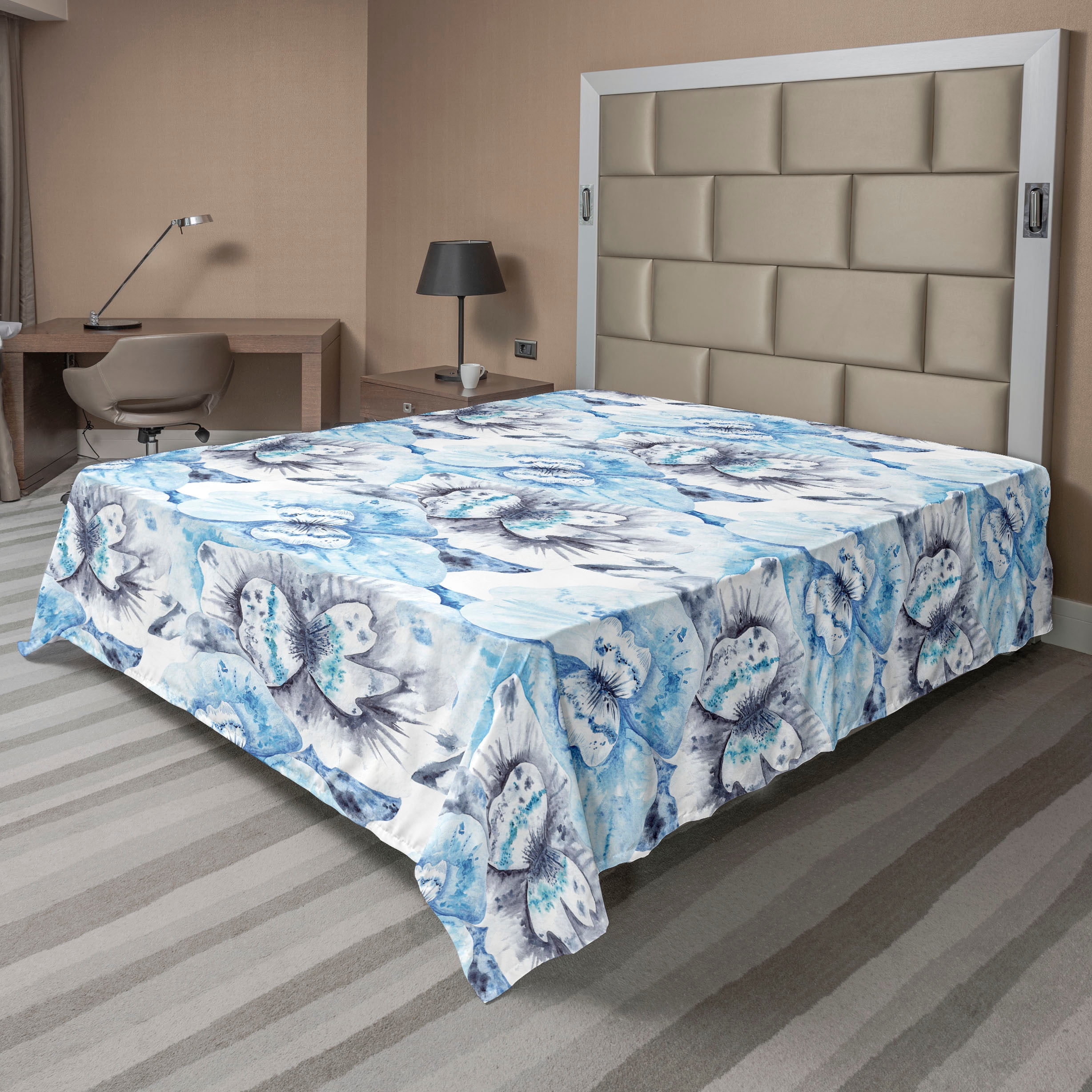 Butterfly Flat Sheet, Dreamy Wings of Spring Pattern with Watercolor ...