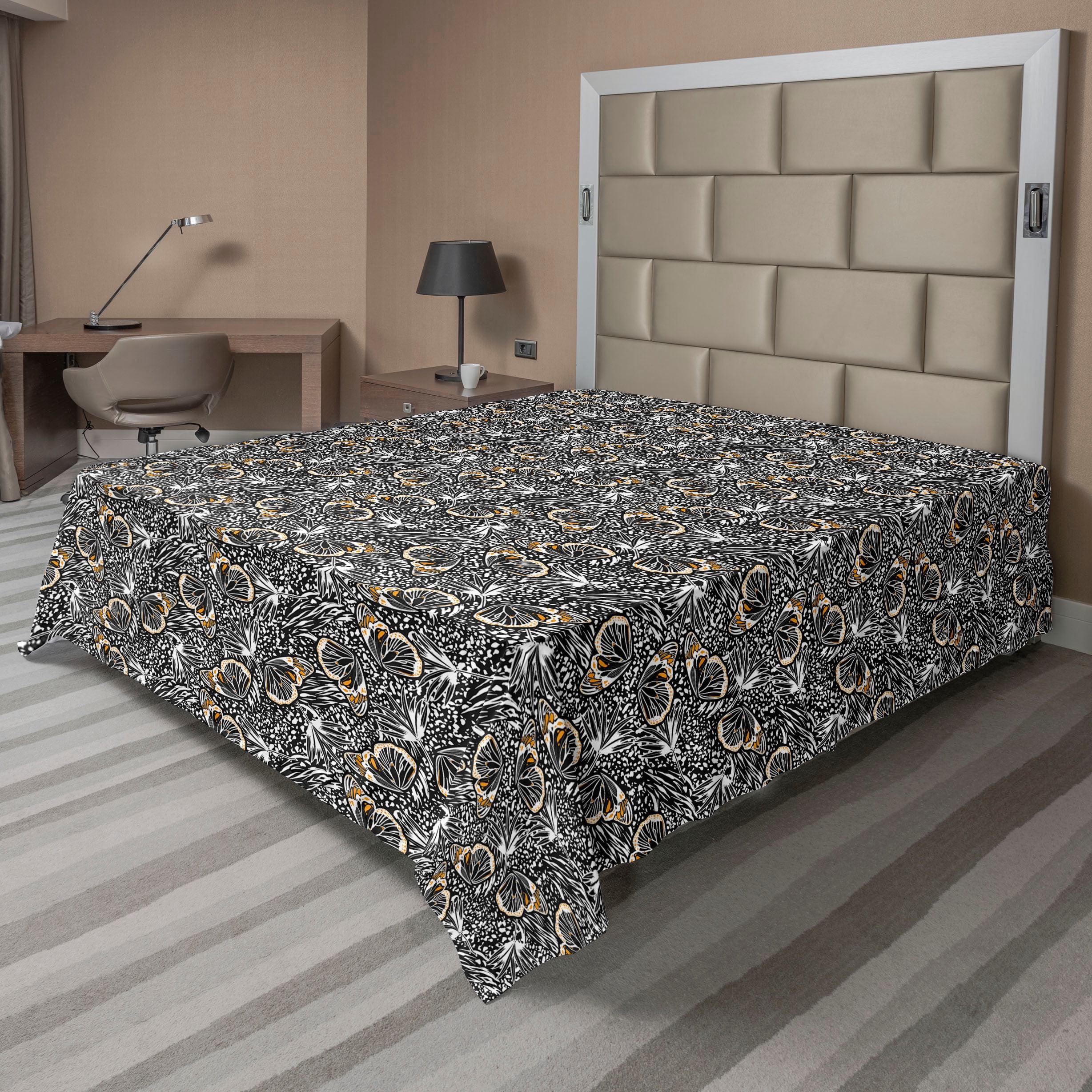 Ambesonne Butterfly Flat Bedding Sheet Soft Top Sheet, Forest Wings ...