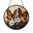 Butterfly Flight Scene Window Suncatcher, Decorative Stained Glass ...
