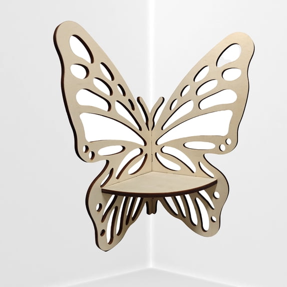 Butterfly Floating Shelves for Wall, 11.02'' x 9.15'' Wooden Hanging ...