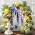 Butterfly Floral Arch Backdrop Cover, 5FT, Purple Flower Spring Vine ...