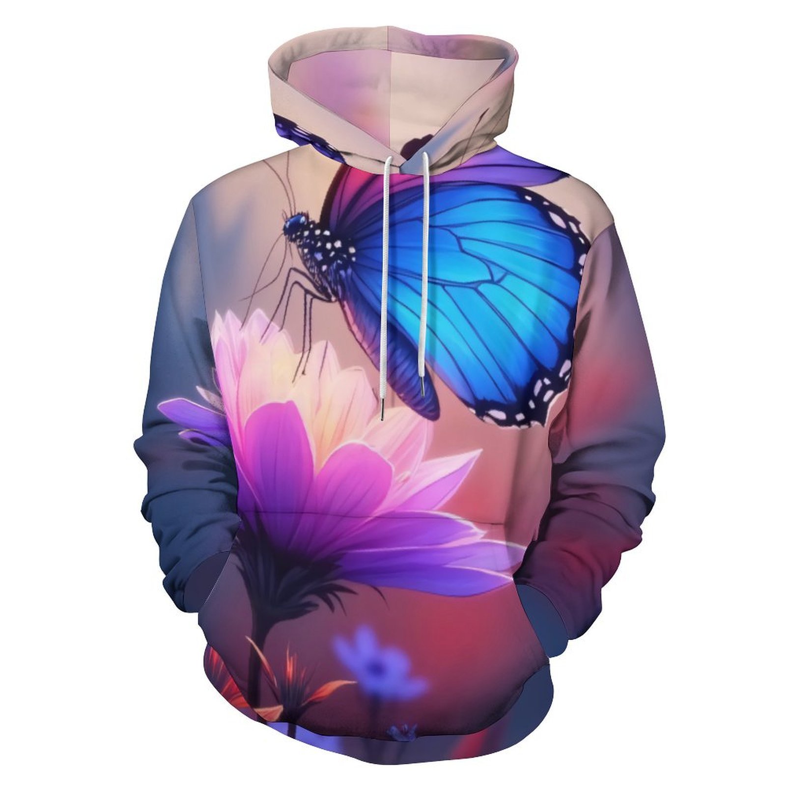 Butterfly Floral Fantasy 3D Print Hoodie Men Women Autumn Thin Pullover ...