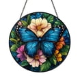 Butterfly Floral Glass Style Suncatcher – Window Decor Art - Walmart.com