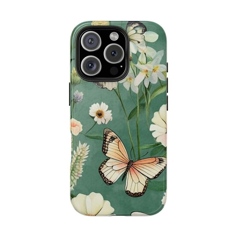 Butterfly Floral Green Phone Case Cottagecore Nature Protective Cover ...