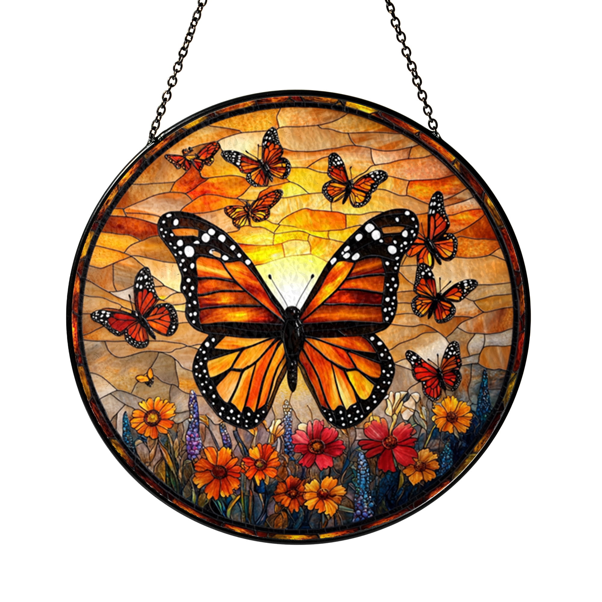 Butterfly Floral Landscape Suncatcher – Window Decor - Walmart.com