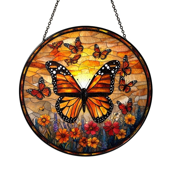 Butterfly Floral Landscape Suncatcher – Window Decor - Walmart.com