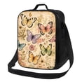 Butterfly Floral Lunch Bag Insulated Thermal Lunch Box with Shoulder ...