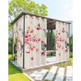 Butterfly Floral Outdoor Curtains for Patio, Watercolor Pink Blue ...