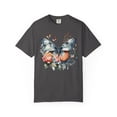 Butterfly Floral Print T-Shirt Botanical Design Unisex Heavy Cotton Tee ...