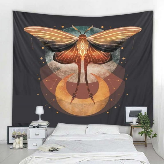 Butterfly Floral Print Tapestry Botanical Art Wall Hanging Boho Hippie ...