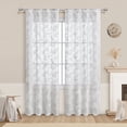 Butterfly Floral Sheer Curtains Rod Pocket Filtering Window Curtains ...
