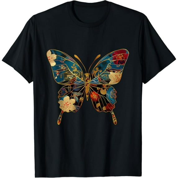 Butterfly Floral Vintage Flower Fairycore Artistic Butterfly T-Shirt ...