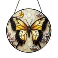 Butterfly Floral Window Suncatcher, Stained Glass Hanging Decor ...