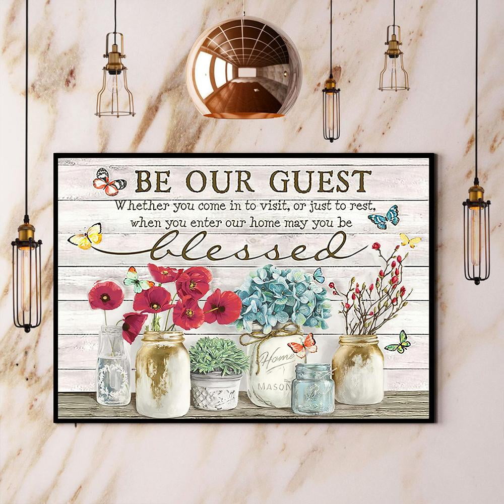 Butterfly Flower Be Our Guest Paper Poster No Frame Matte Wall Art ...