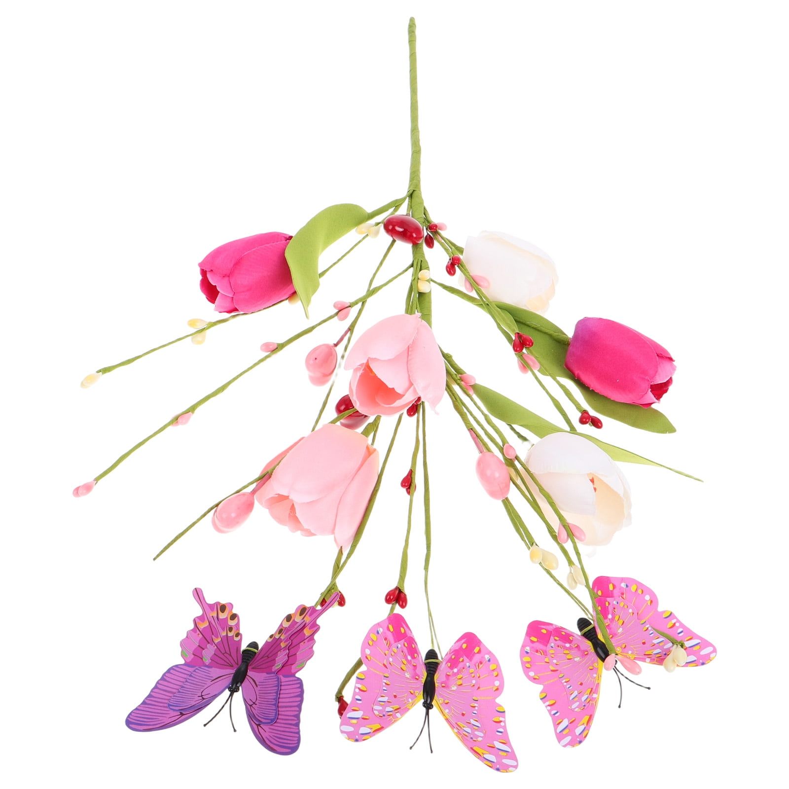 Butterfly Flower Bouquet Artificial Flowers for Decoration Pink ...