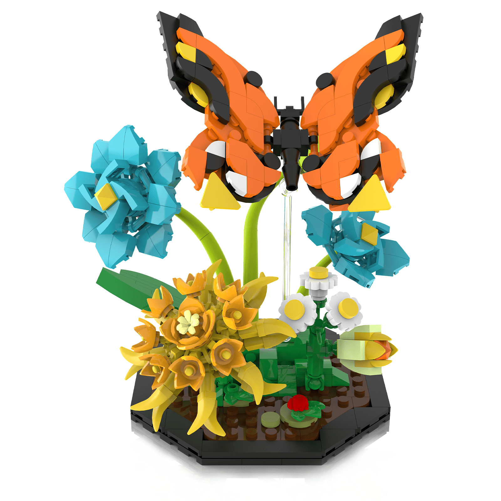 Butterfly and Flower Building Blocks, Insect with Flower Building Block ...