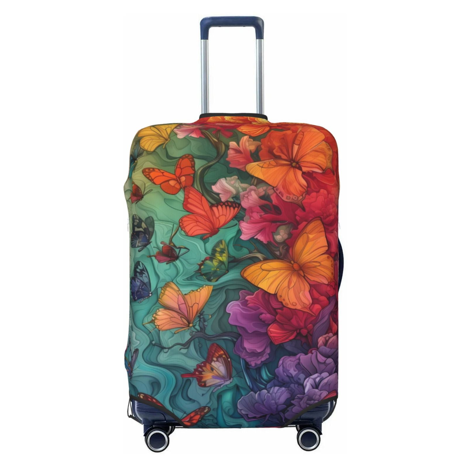 Butterfly Flower Cascade Luggage Cover, Elastic Suitcase Cover Travel ...