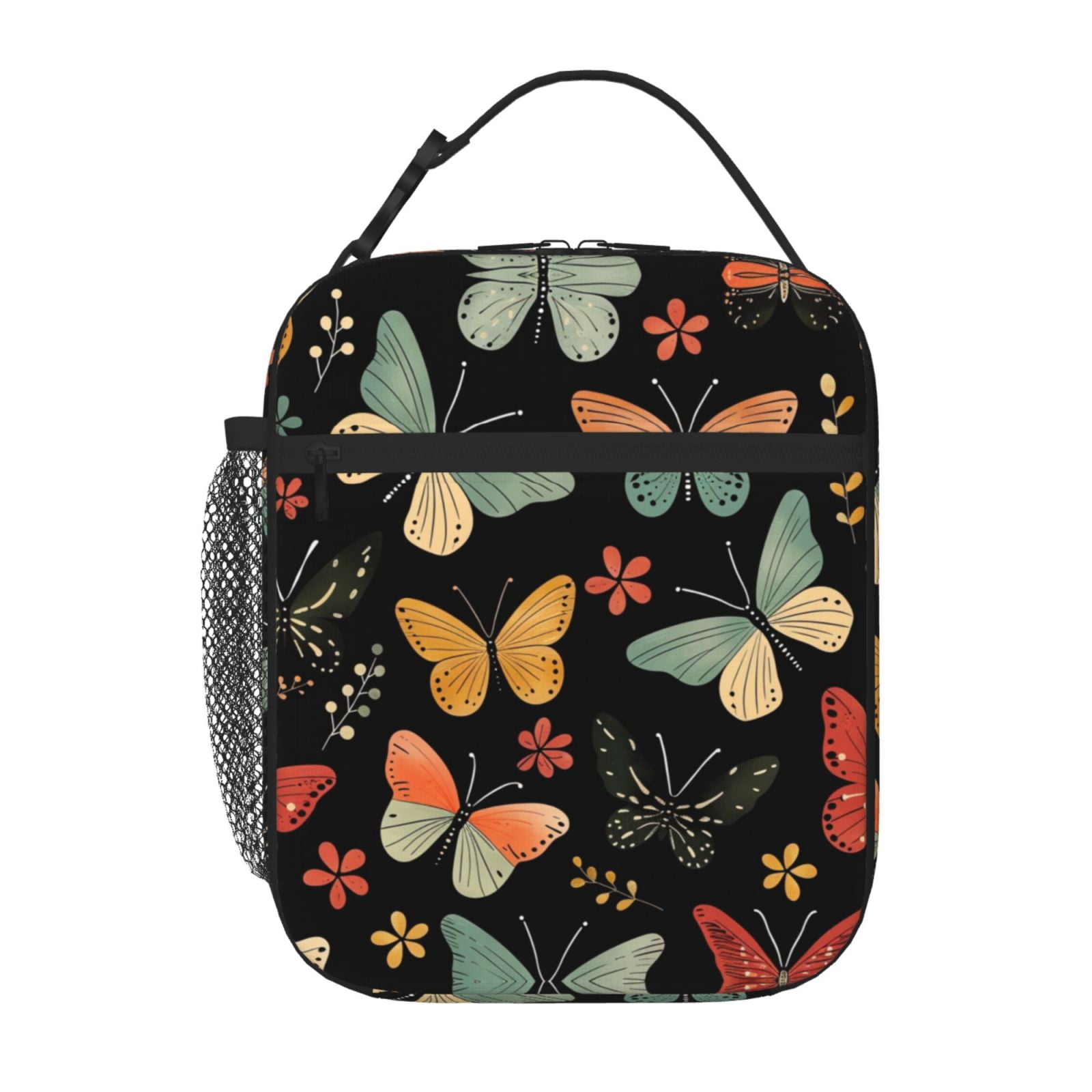 Butterfly Flower Classic Insulated Lunch Bag for Women/Men - Reusable ...