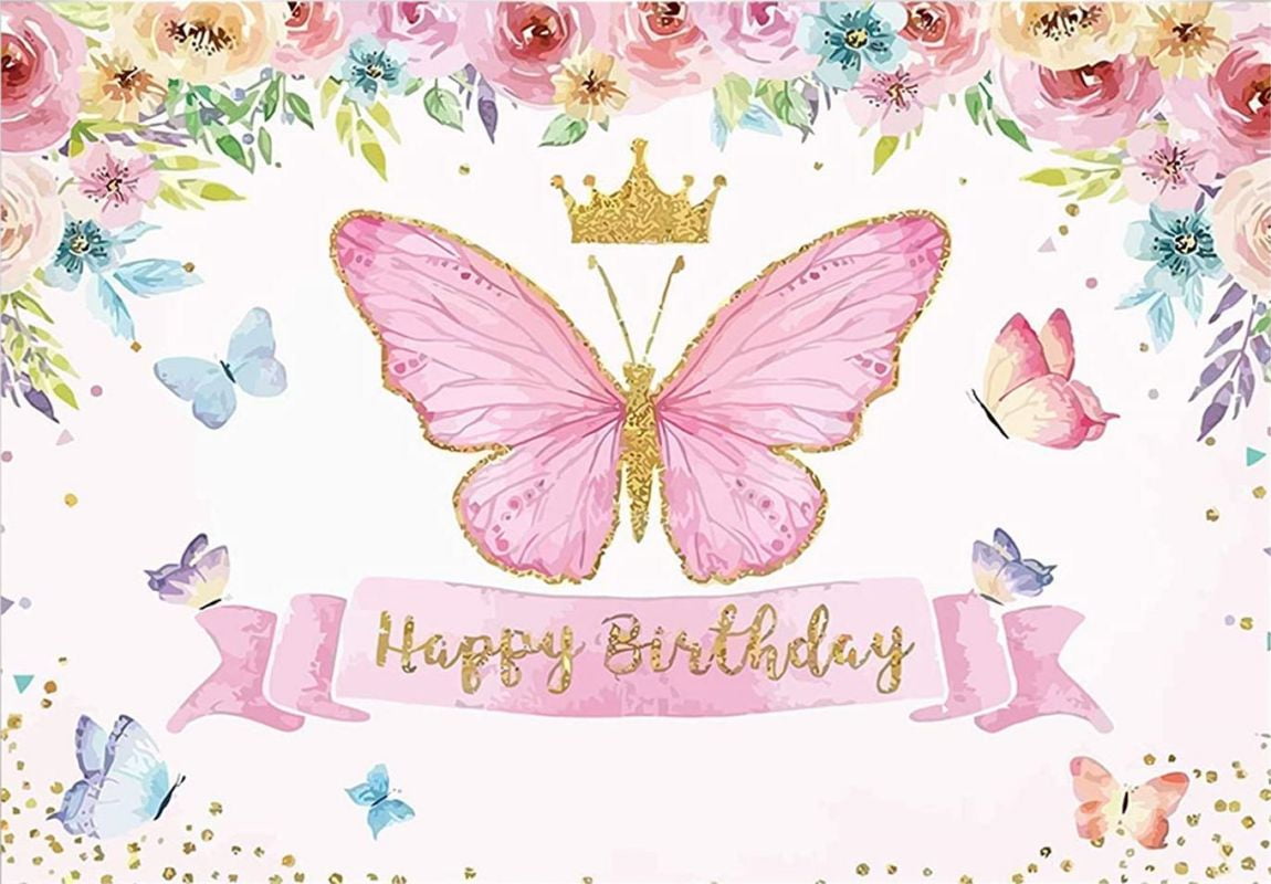 Butterfly Flower Crown Fairy Princess Background Photography Backdrops ...