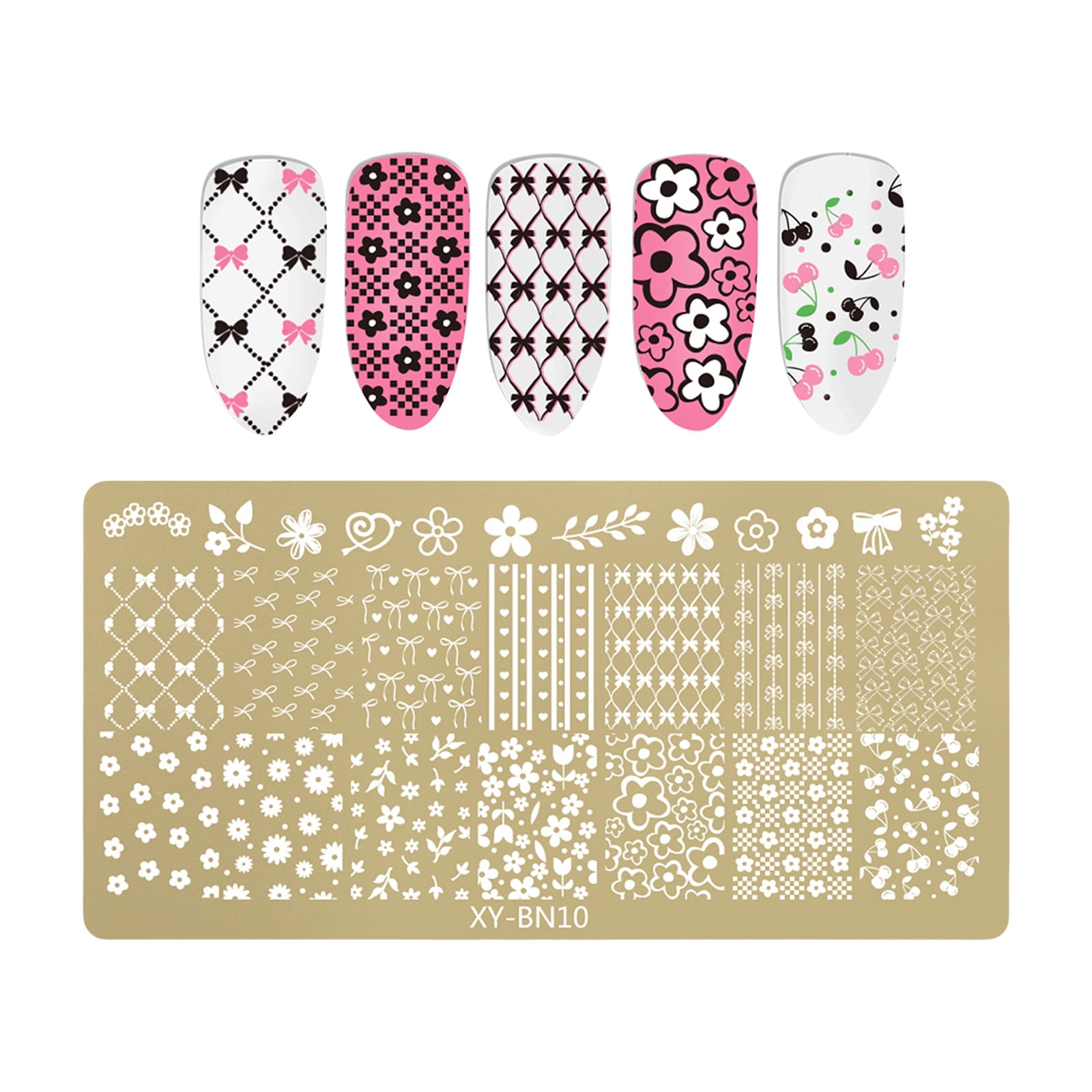 Butterfly Flower Designs Nails Stamp Plate Stainless Steel Template ...