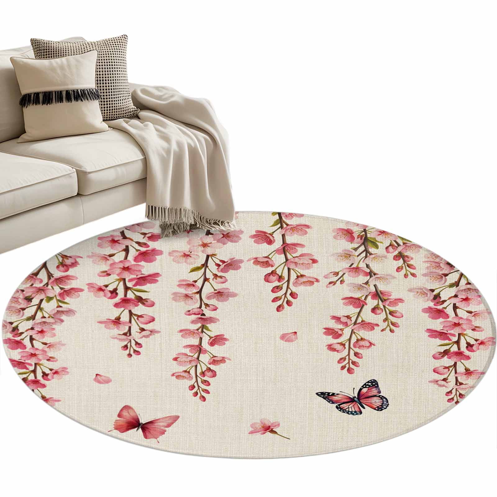 Butterfly Flower Large Area Rugs for Bedroom Living Room, Soft Non Slip ...